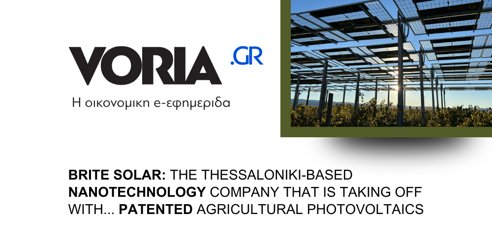 Brite Solar Featured in Voria.gr | Agri-PV Innovation